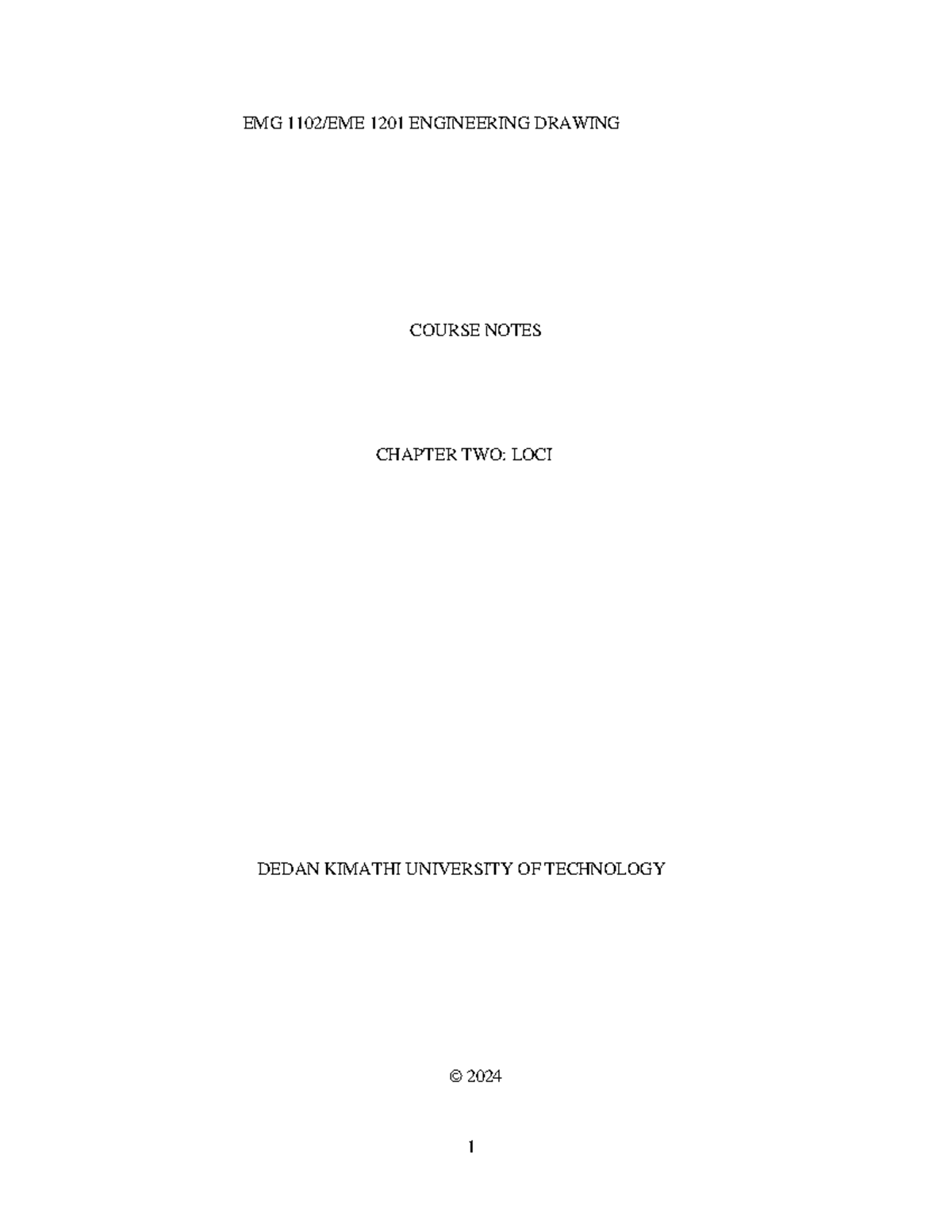 Chapter 2: Loci of EMG 1102/EME 1201 Engineering Drawing Notes - Studocu