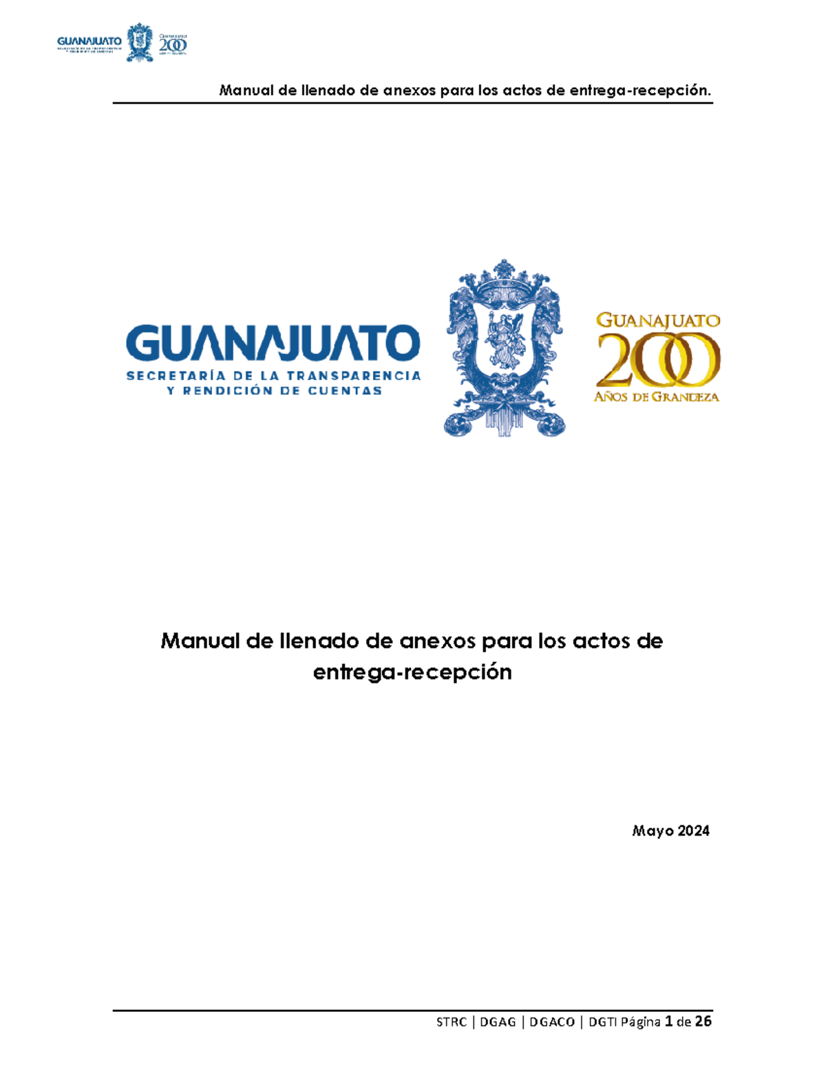 Manual de Llenado de Anexos para Actos de STRC DGAG DGACO DGTI - Mayo ...