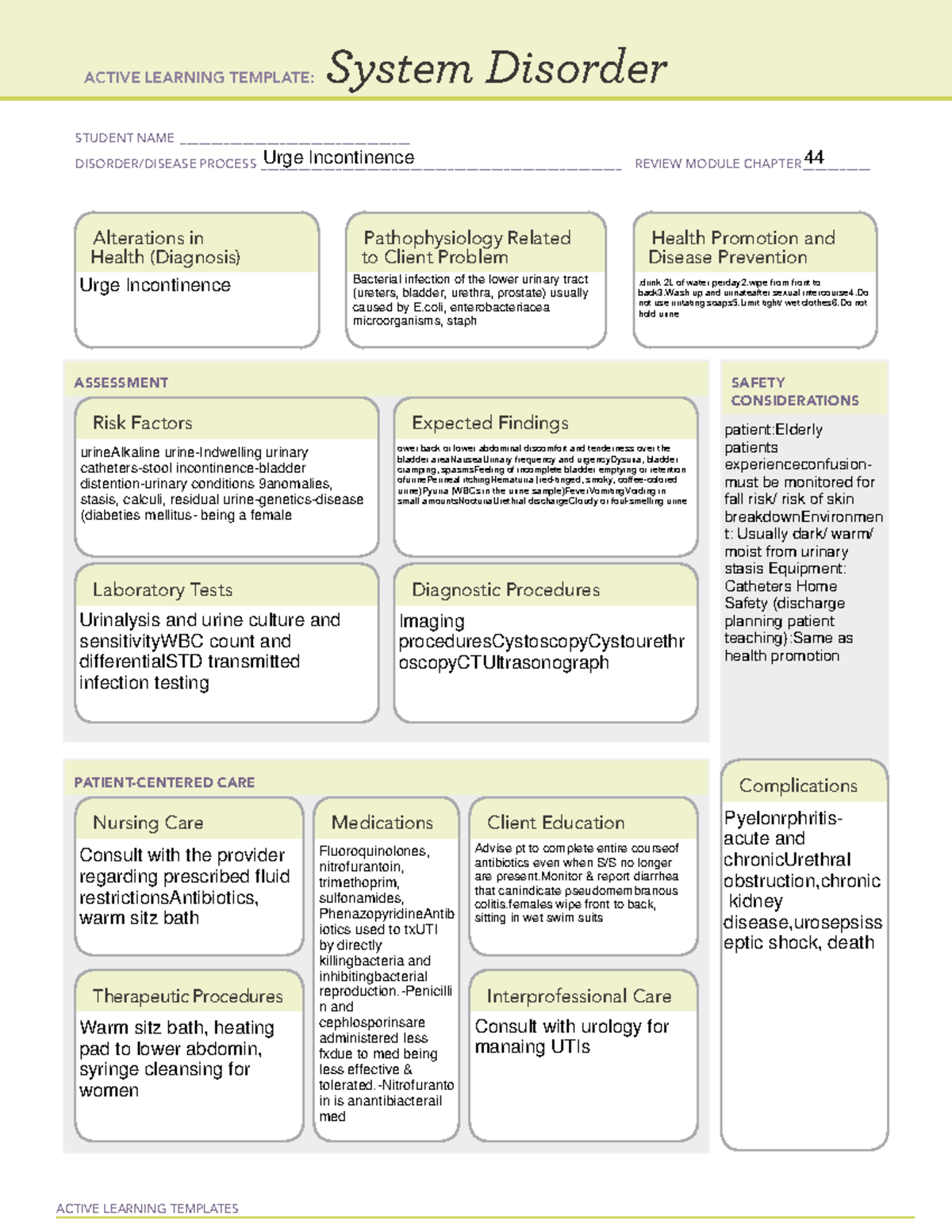 38.System Disorder blank 44 - ACTIVE LEARNING TEMPLATES System Disorder ...