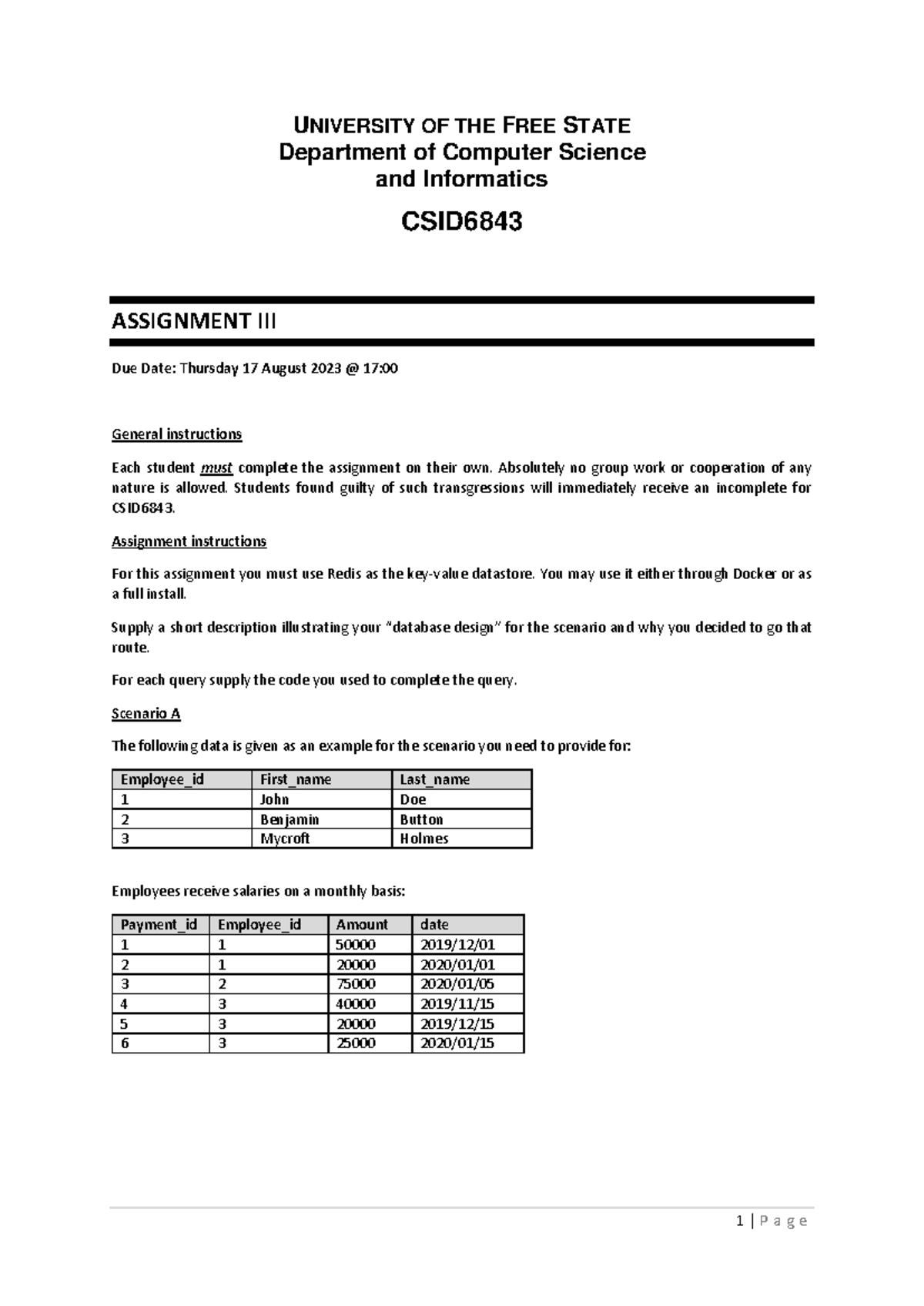 Assignment 3 - Introduction to Database and Database management systems ...