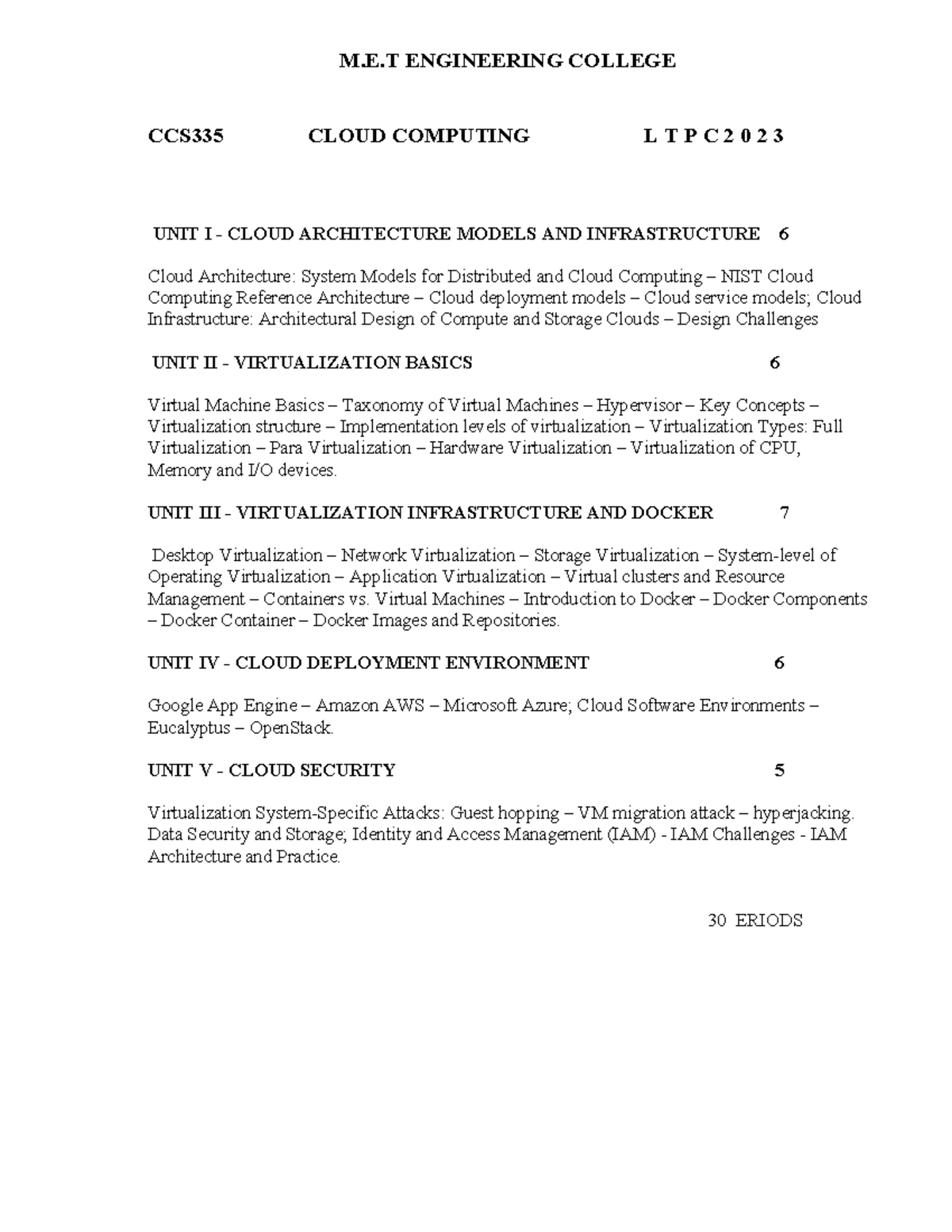 CCS335 Cloud Computing Unit I: Architecture & Infrastructure Notes ...
