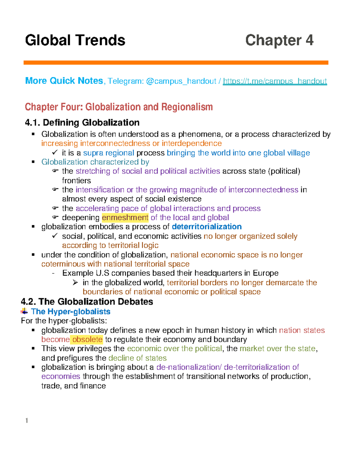 Global Trends (Course Code: GT 101) Chapter 4 Summary Notes - Studocu