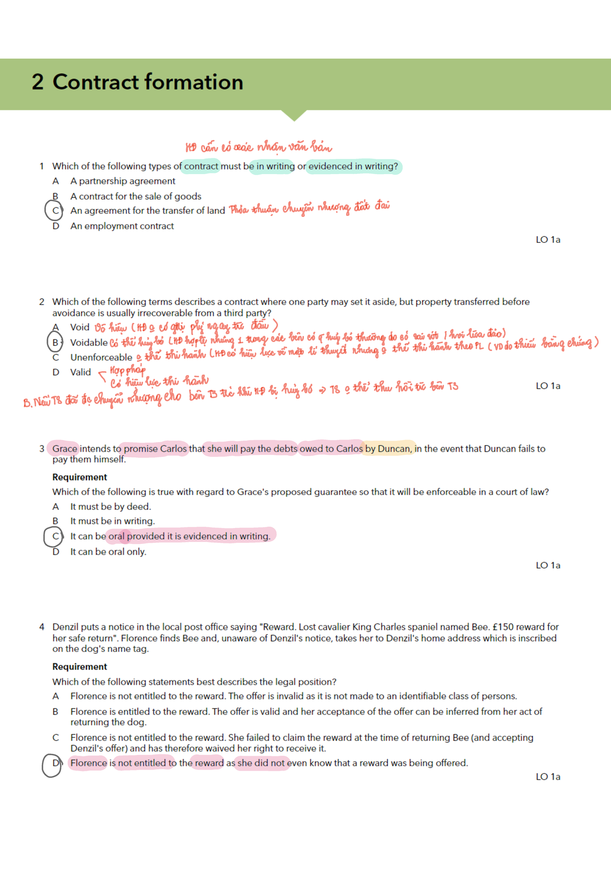 LAW CHAP 2 - Contract Formation and Key Concepts in Economic Law - Studocu