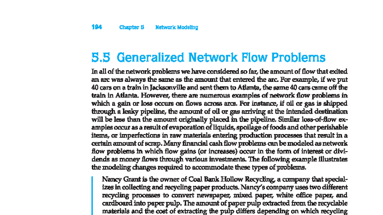 194 Chapter 5: Generalized Network Flow Problems in Network Modeling - Studocu