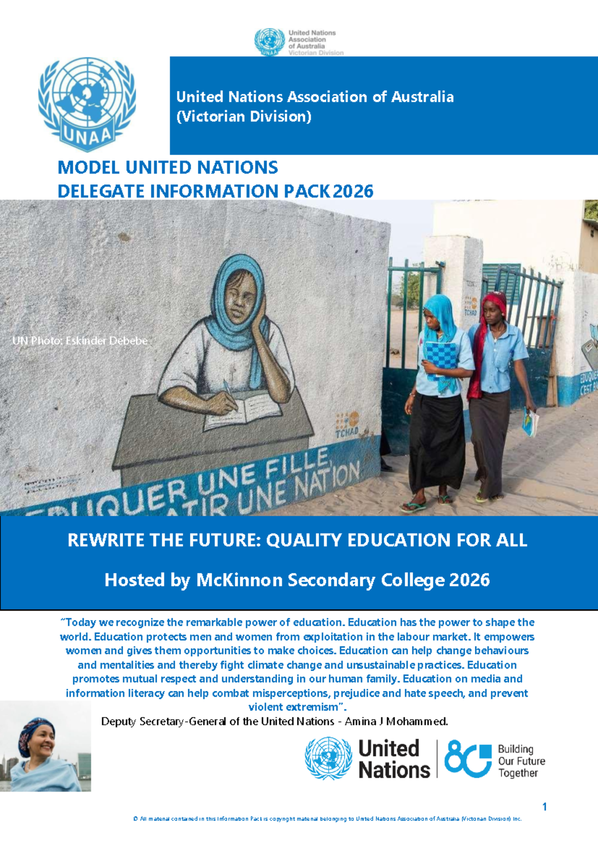 2026 McKinnon Model UN Delegate Pack: Quality Education for All - Studocu