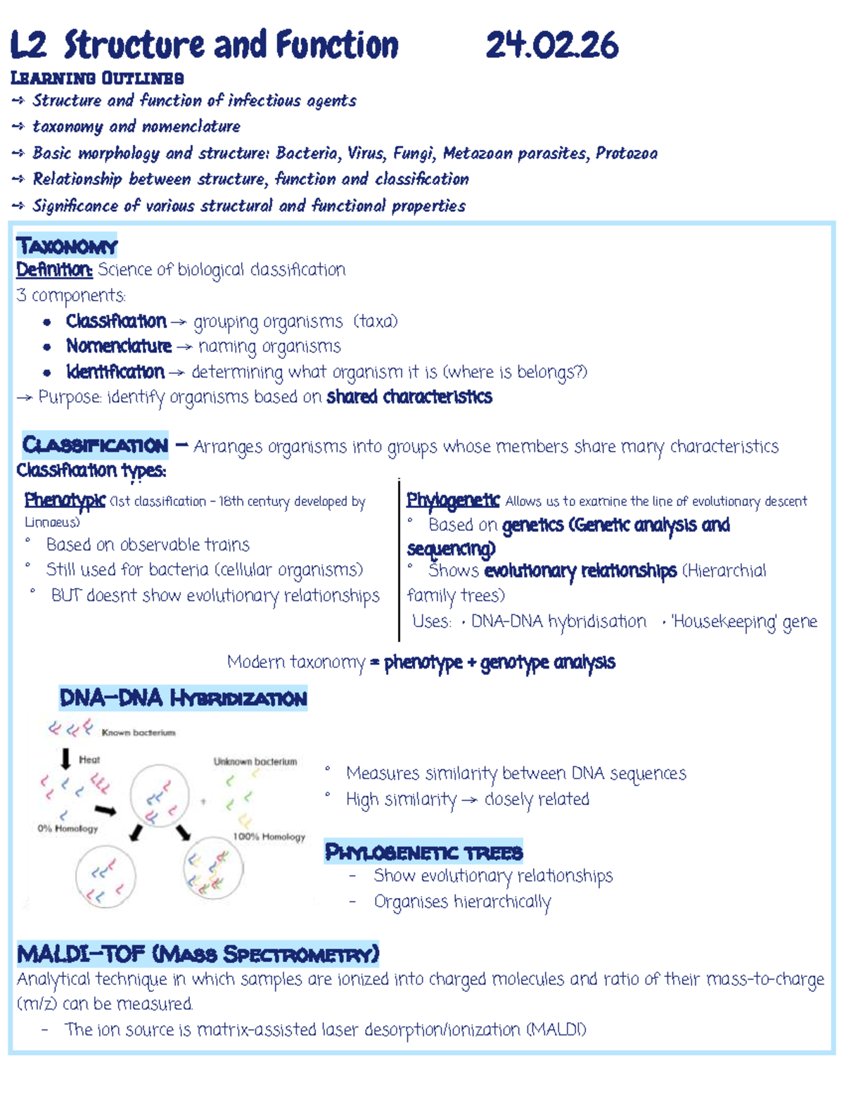 L2 24.02.26: Structure & Function of Infectious Disease Agents - Studocu