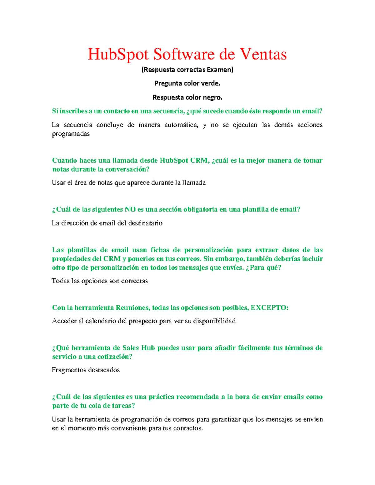 Hub Spot Respuestas Certificación Software de Ventas - HubSpot Software ... Hub Spot Respuestas Certificación Software de Ventas - HubSpot Software ...