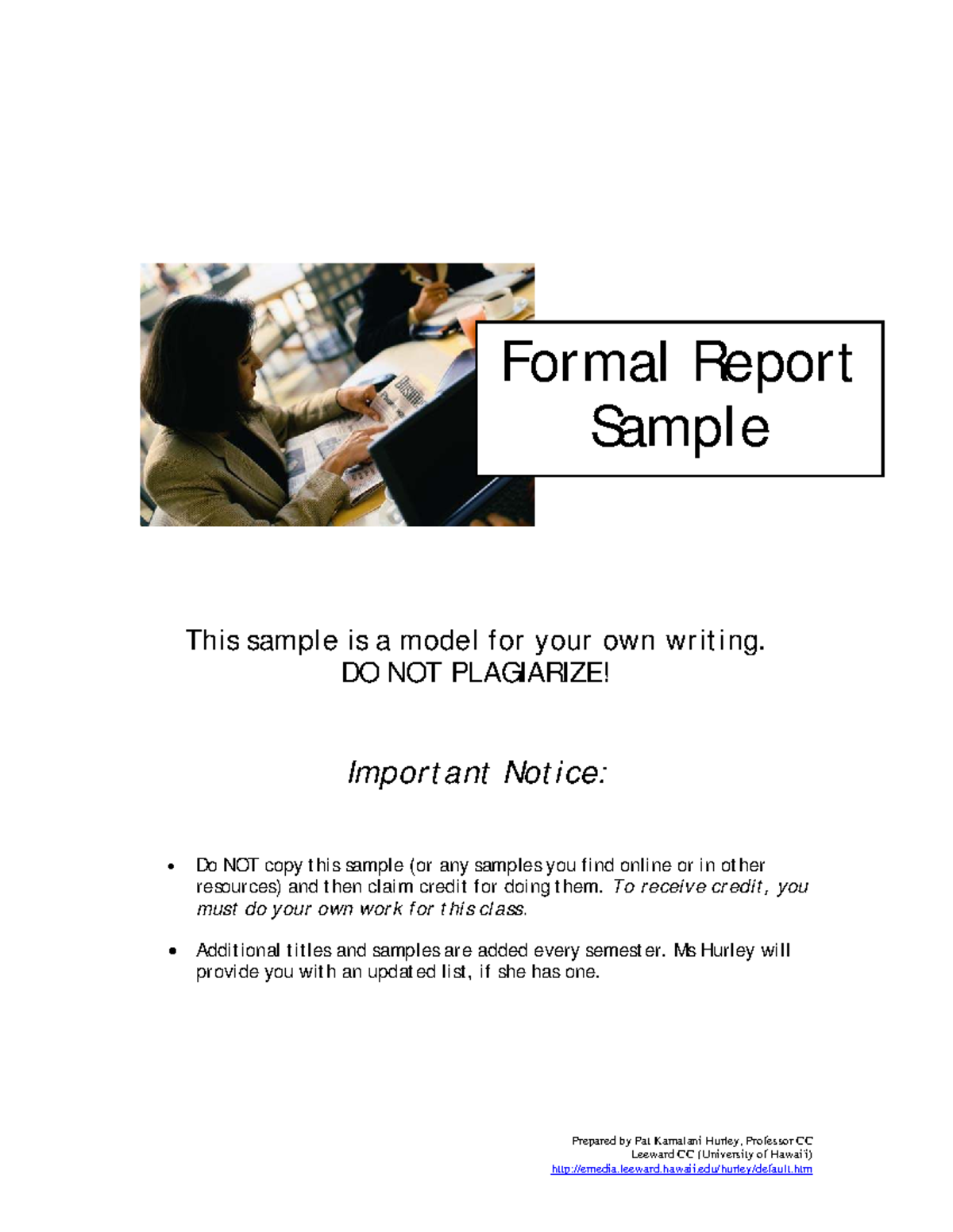 Formal Report Sample: A Guide to Careers in Accounting (CC) - Studocu