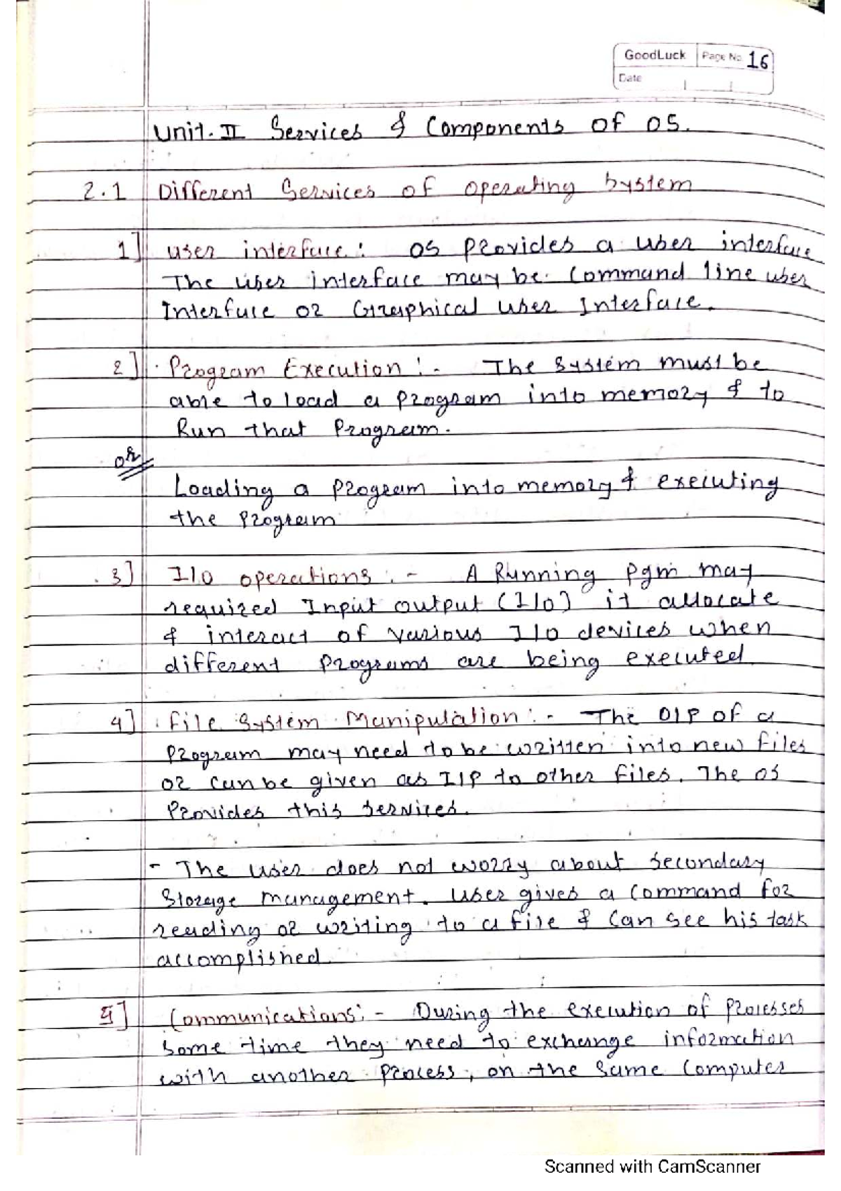 OS Unit 2 - Services and Components Overview Notes - Studocu
