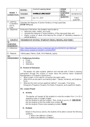 7Es Lesson Plan - DETAILED SCIENCE LESSON PLAN GRADE LEVEL 7 QUARTER ...