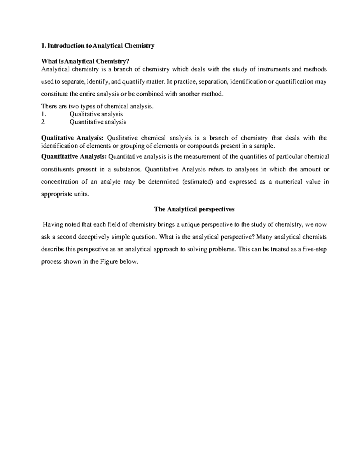 CHM 208 - Introduction to Analytical Chemistry Concepts and Methods ...