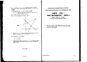 1981A - HKALE Pure Mathematics Past Paper (1980-1989) - DSE Maths - Studocu