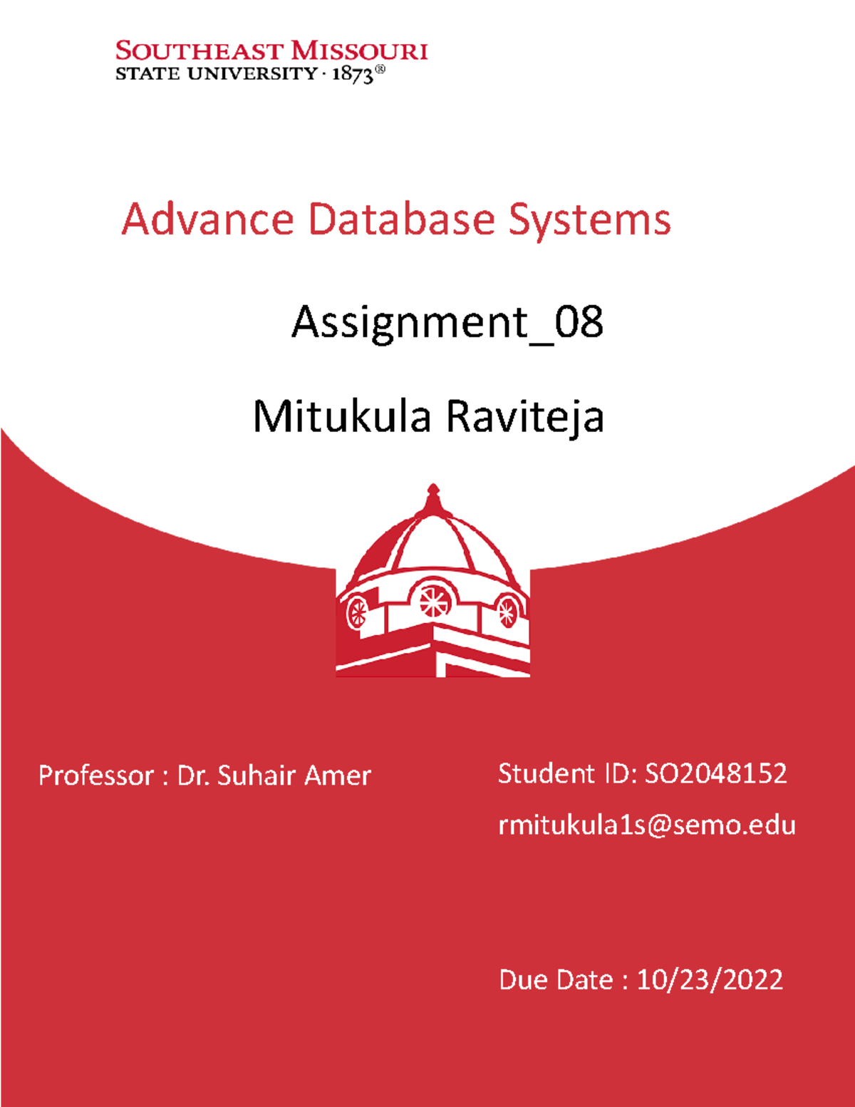 Assignment: Advanced Database Systems (Course Code: DB101) - Studocu