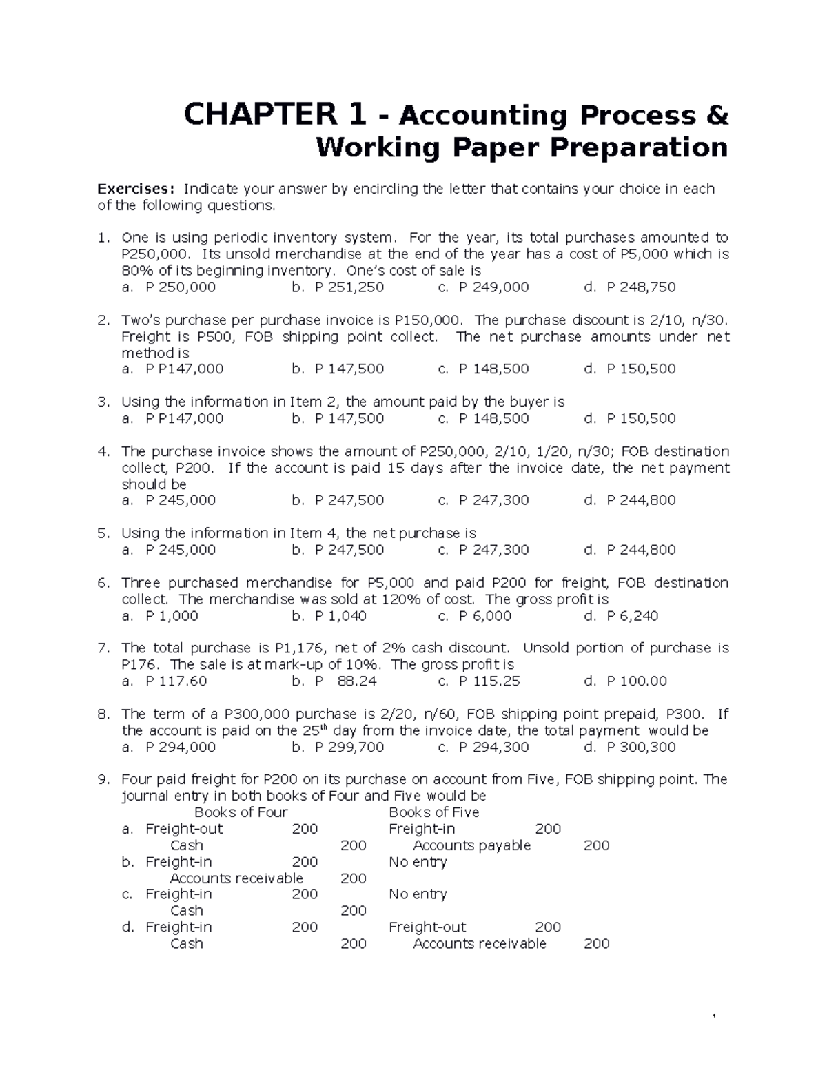 Accounting Cycle - CHAPTER 1 - Accounting Process & Working Paper ...