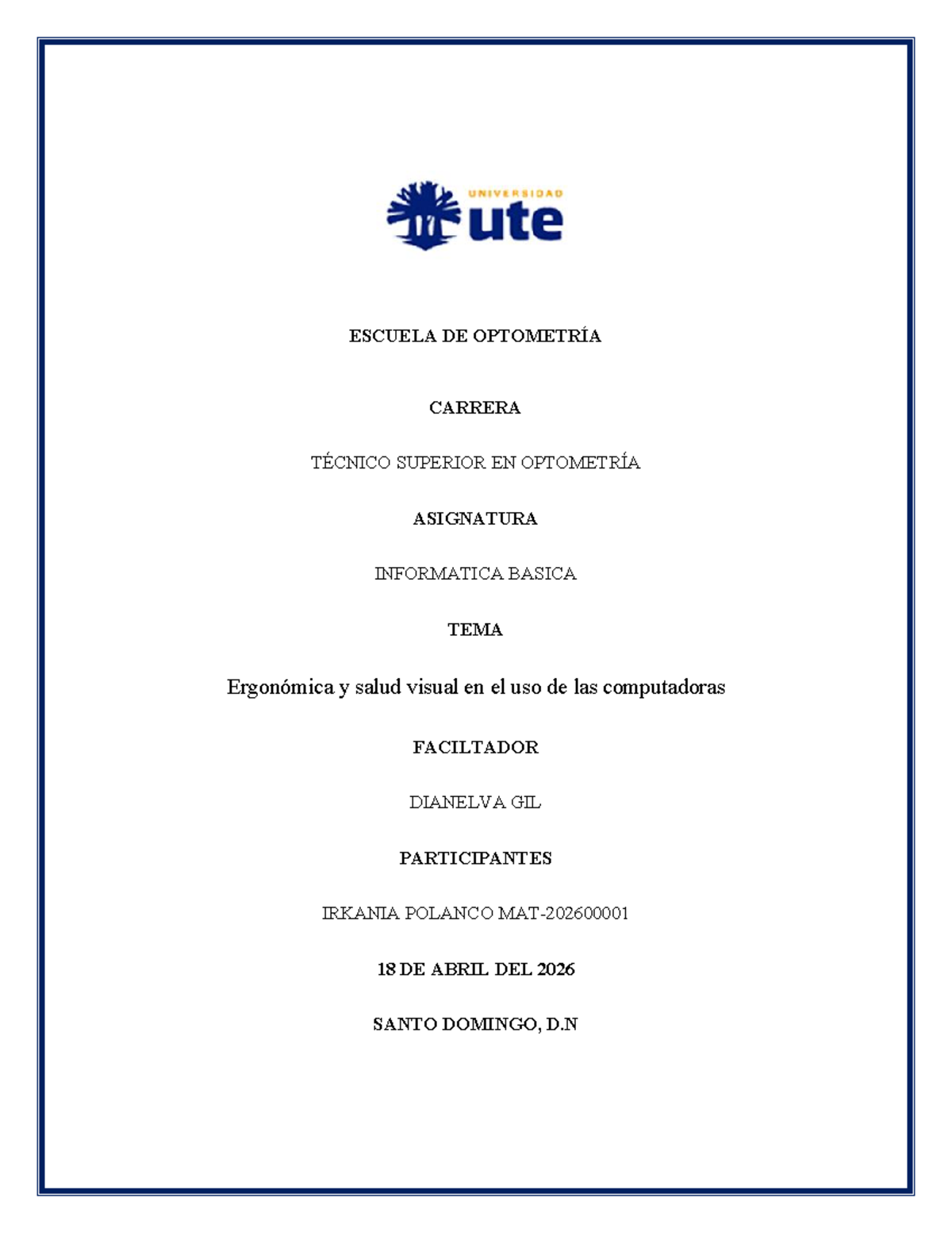 Ergonomía y Salud Visual en el Uso de Computadoras - INFORMATICA BASICA ...