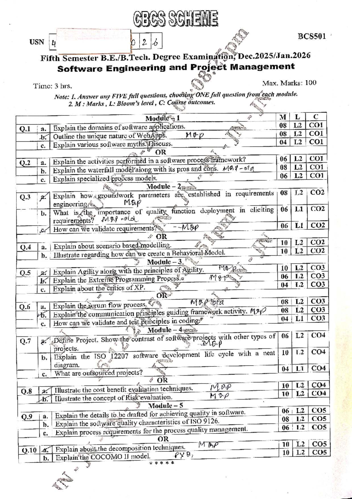 BCS501 SEPM 2022 Fifth Semester Exam Question Paper - Studocu