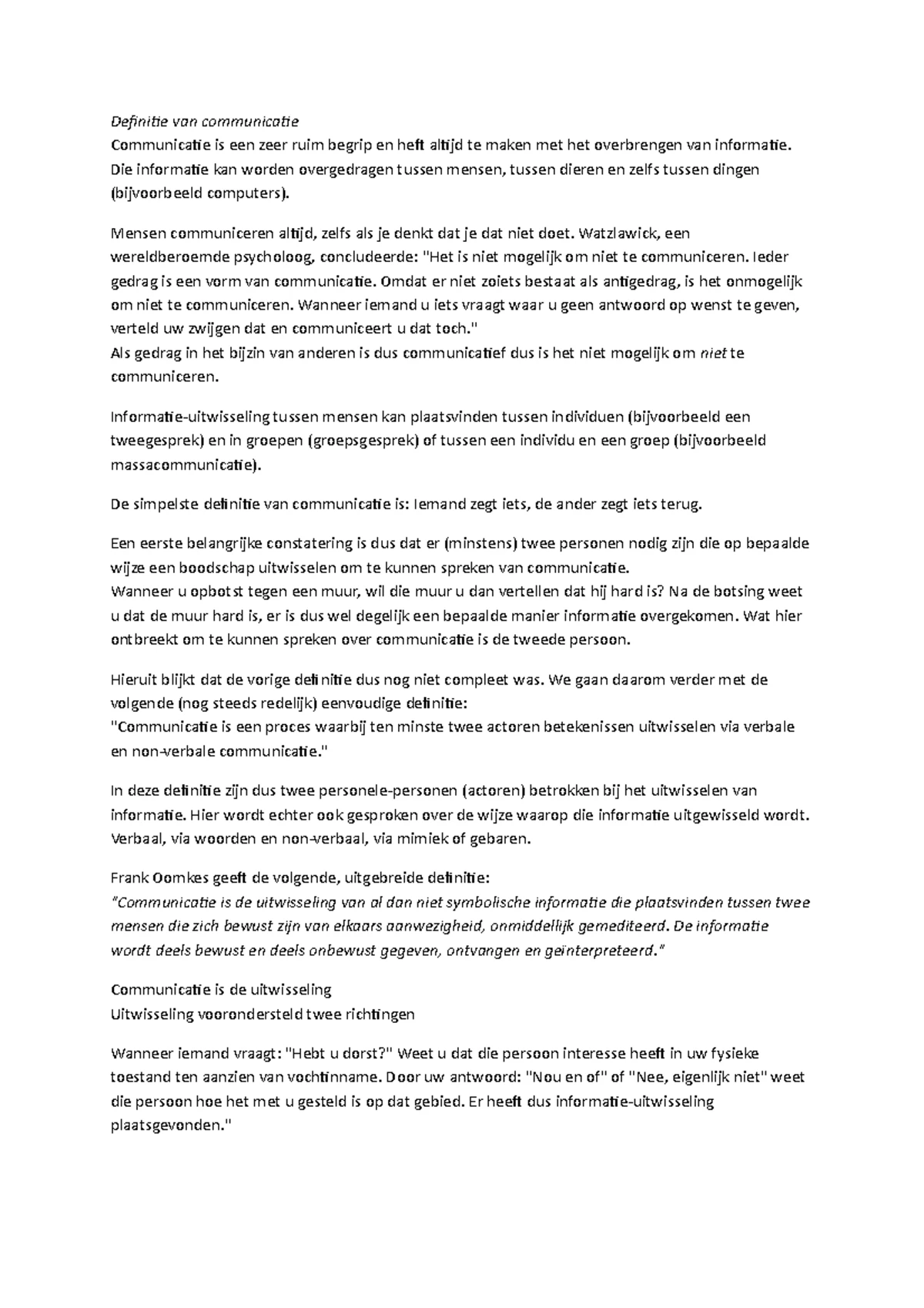 16. Wat is communicatie (startpunt mondeling en nonverbaal) - Wat is ...