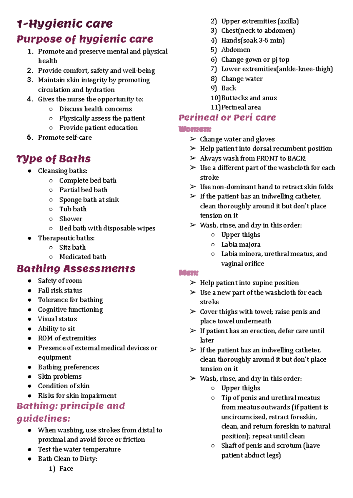 103 - OSCE Notes: Comprehensive Guide to Patient Hygiene and Care - Studocu