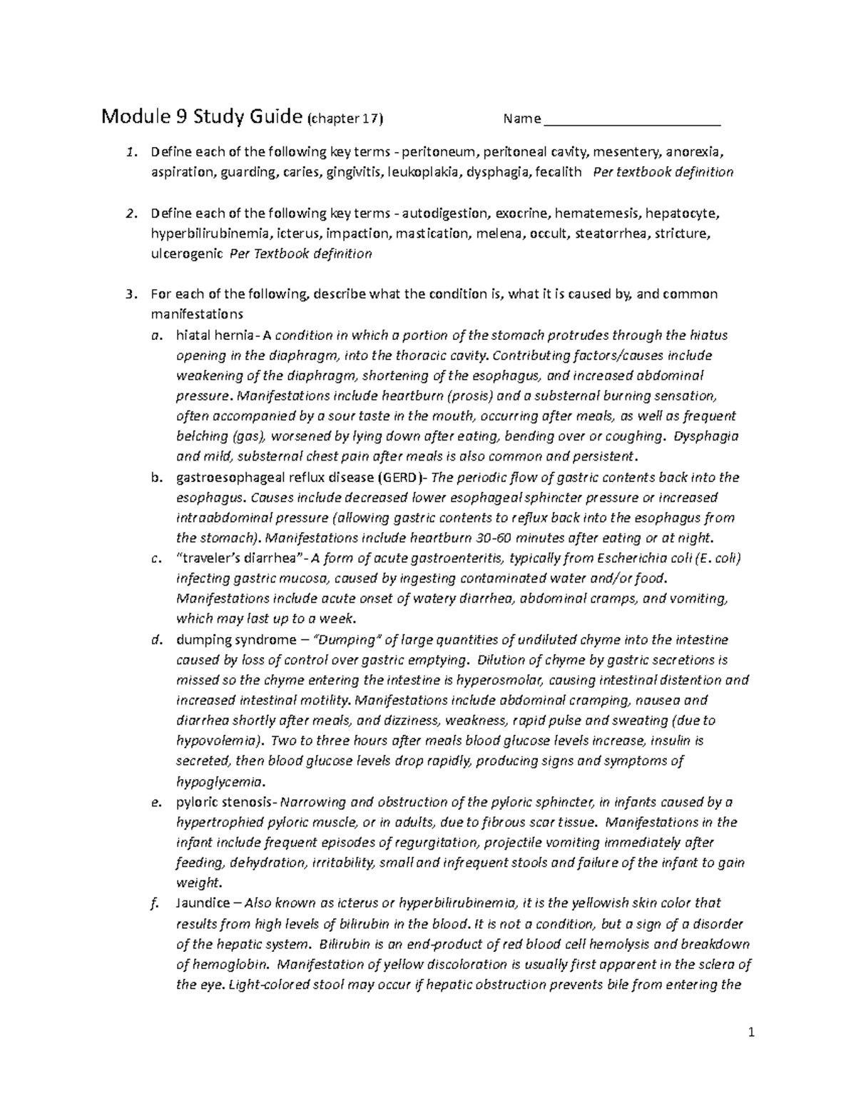 Module 9 Study Guide (Chapter 17) - Key Terms & Conditions Analysis - Studocu