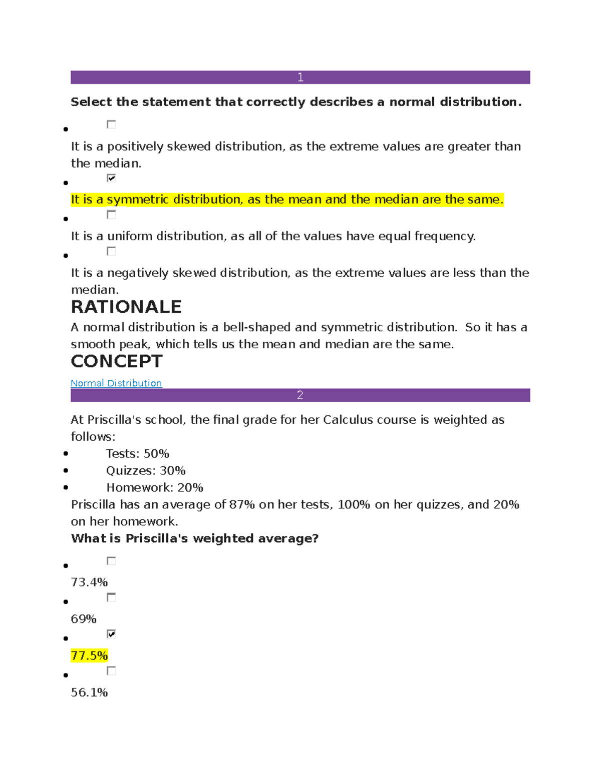 Sophia Intro to Statistics Unit 2 Milestone 2 Notes and Concepts - Studocu