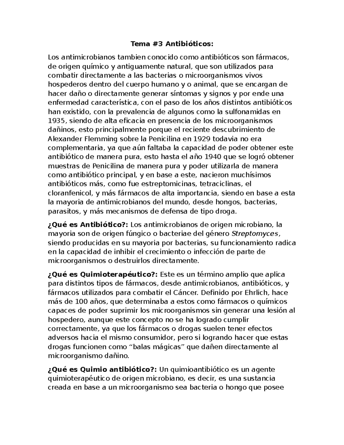 Microbiología II: Tema 3 - Antibióticos y su Mecanismo de Acción - Studocu