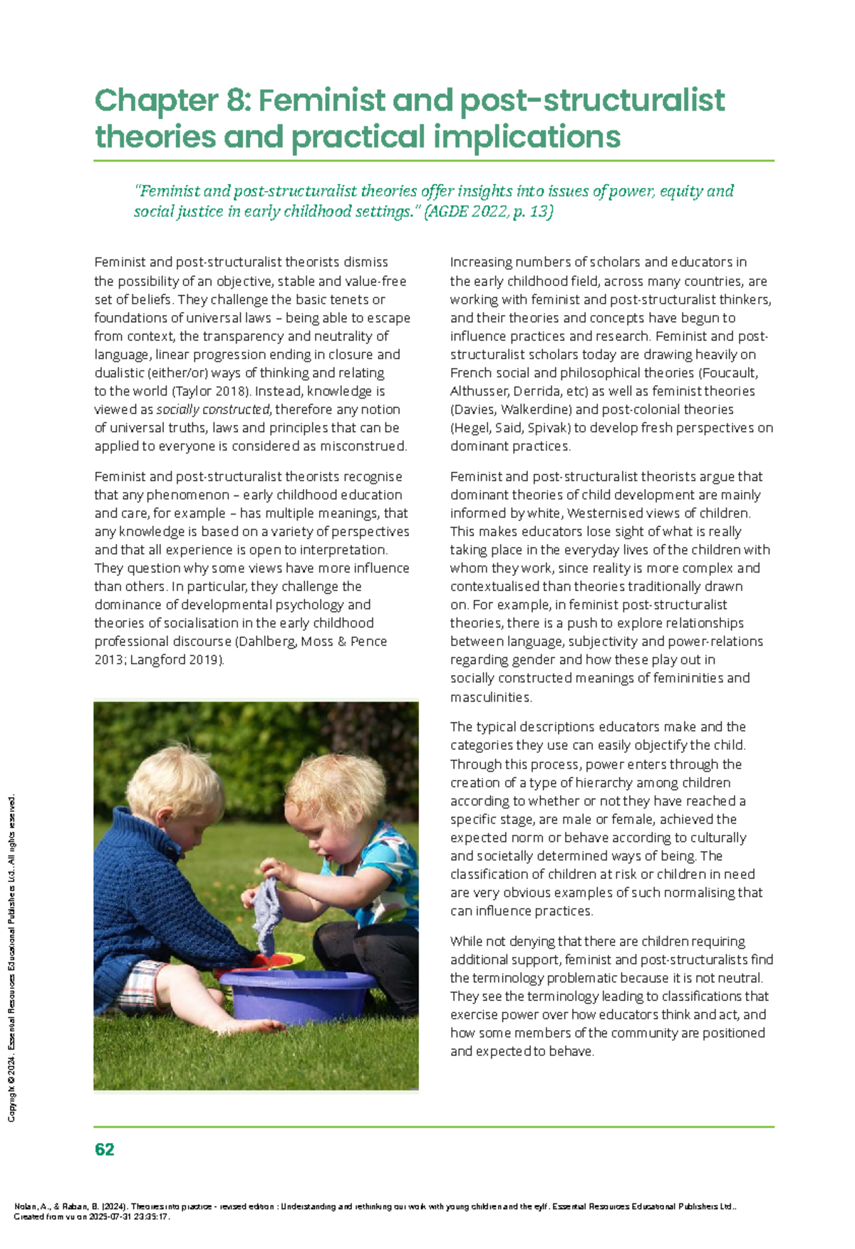 Chapter 8: Feminist & Post-Structuralist Theories in Early Childhood ...