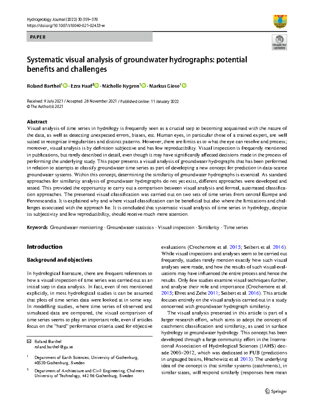 Análisis visual sistemático de los hidrogramas - Vol.:(0123456789)1 3 doi/10.1007/s10040-021 ...