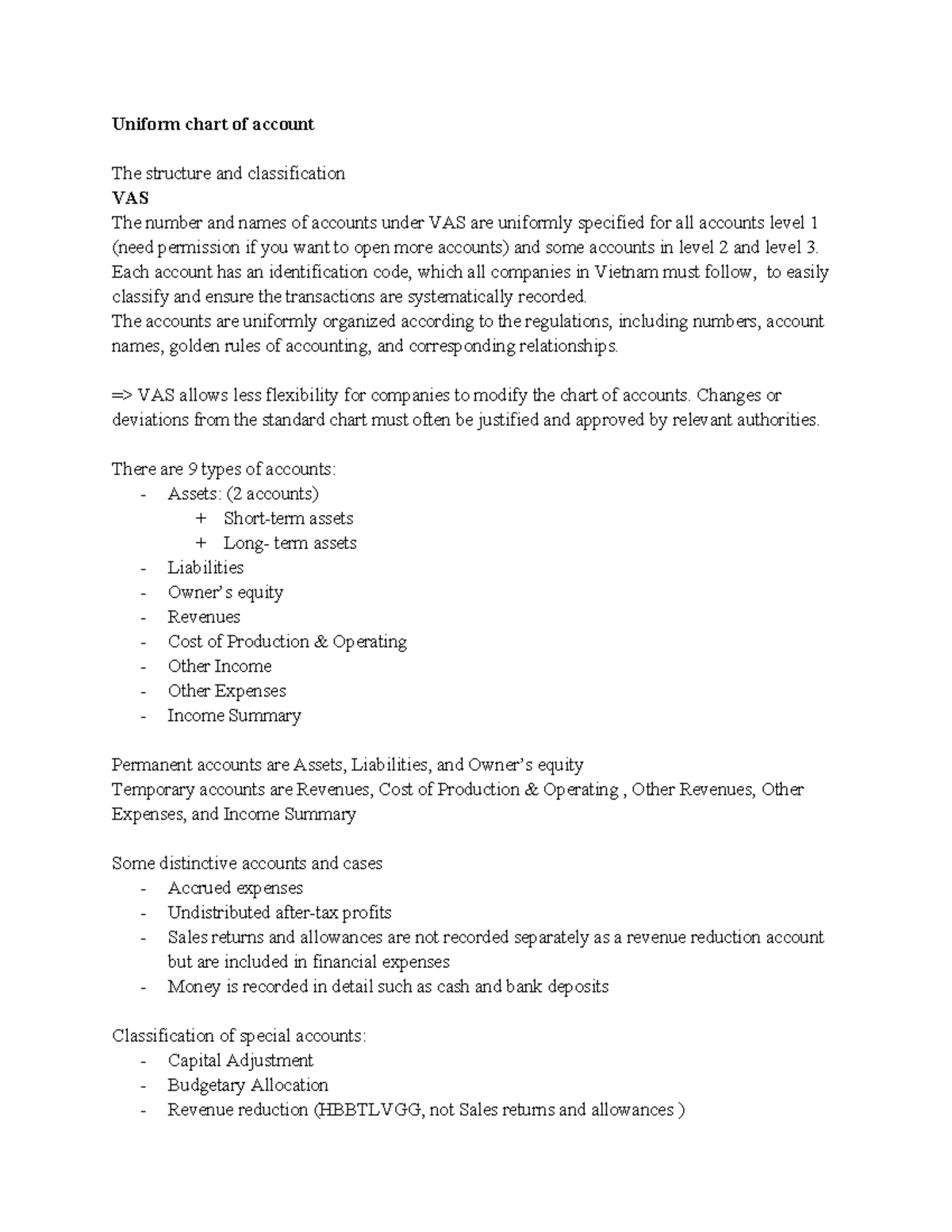 Chart of accounts - fffffffffffffffffffffffffffff - Uniform chart of ...