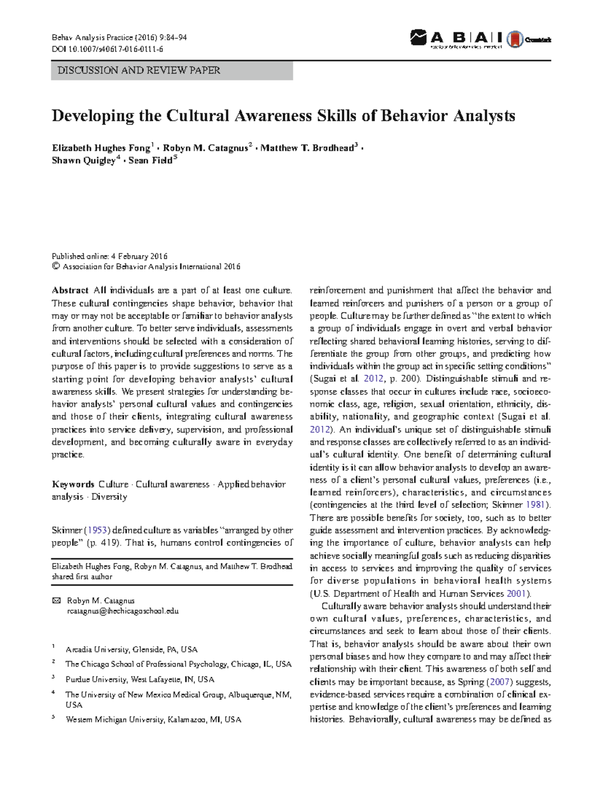 Enhancing Cultural Awareness in Behavior Analysis: Recommendations ...
