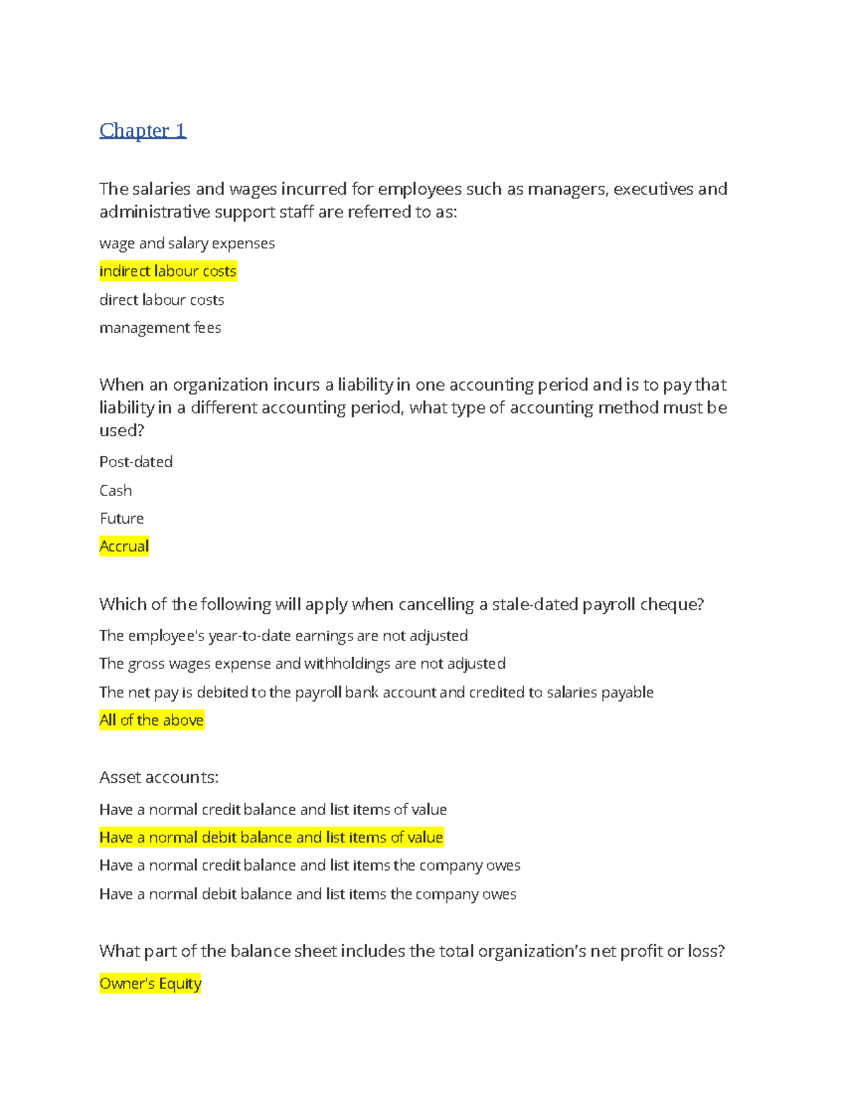 Quiz Notes for Chapters 1-8: Payroll Accounting Insights - Studocu