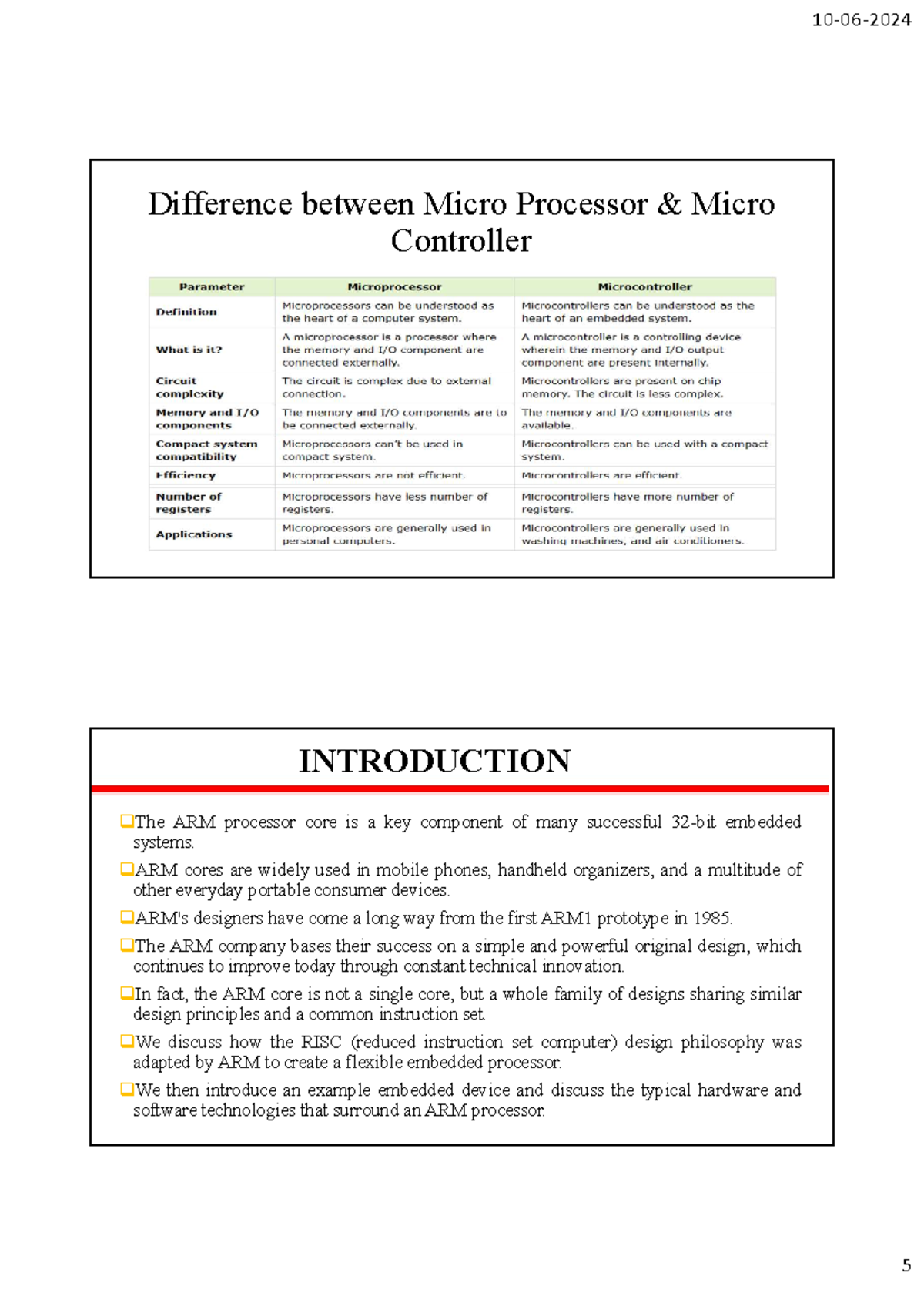 Module 1: Difference Between Micro Processor & Micro Controller PPT ...