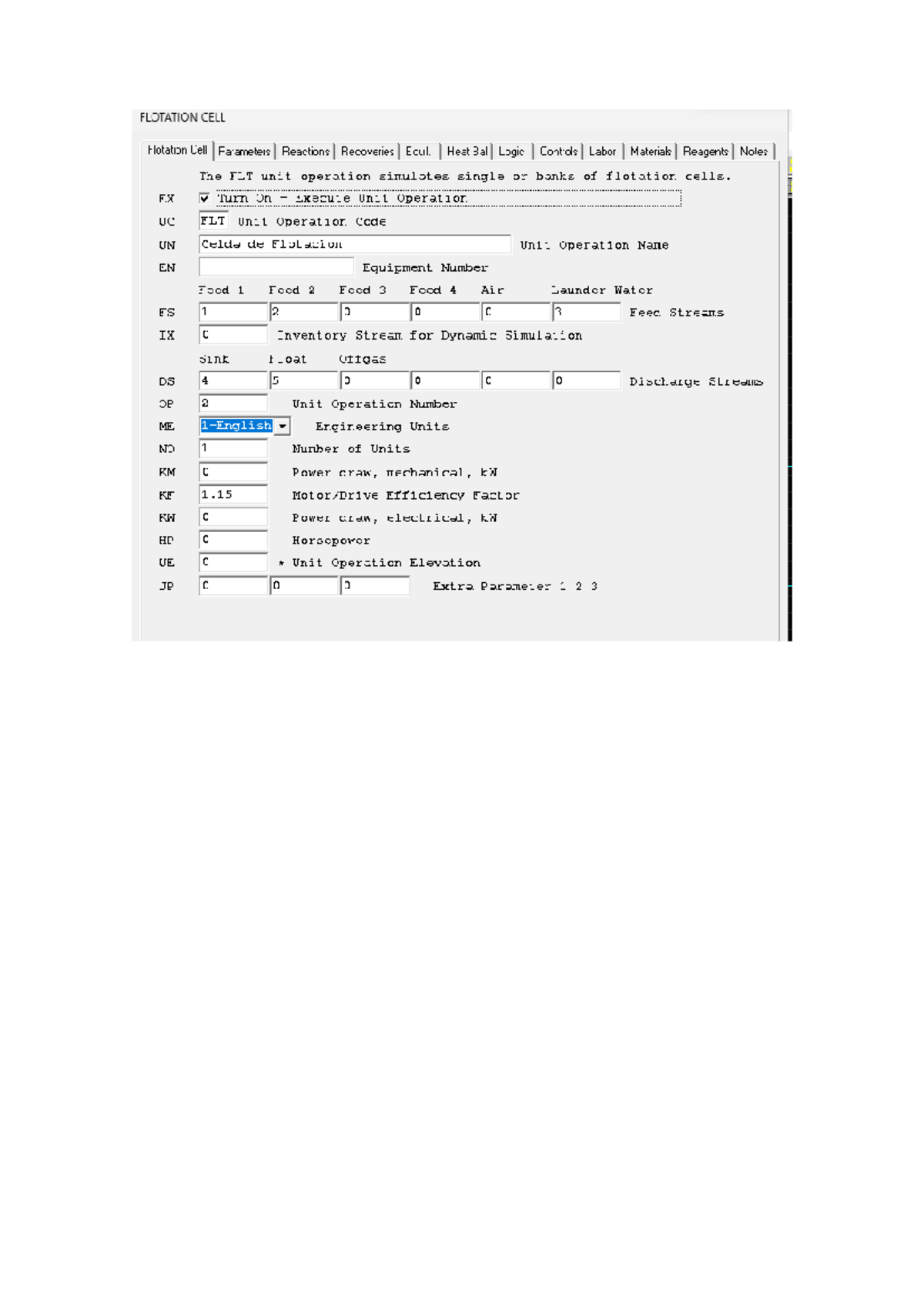 METSIM FLT Unit Operation: Flotation Cell Parameters & Controls - Studocu