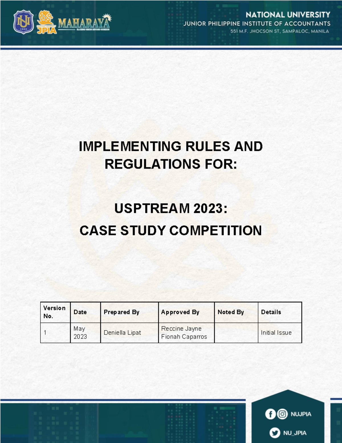 UPSTREAM 2023: Case Study Competition Rules & Regulations - Studocu