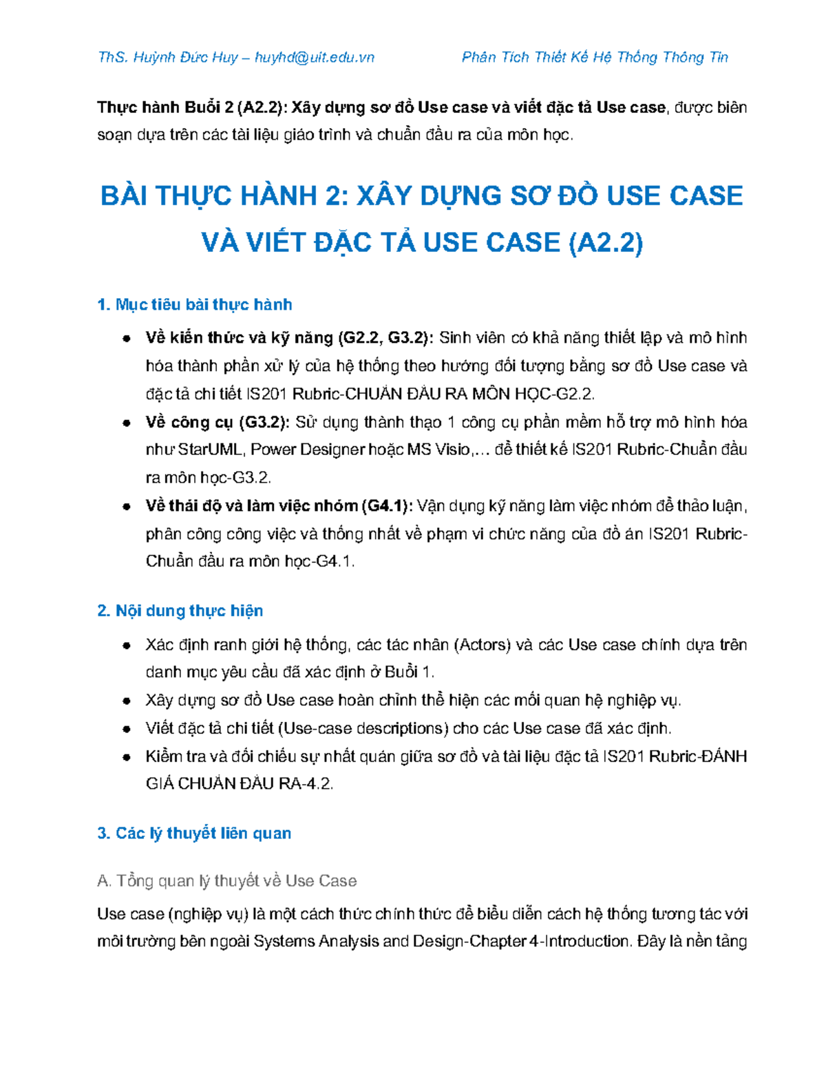 Bài Thực Hành 2: Xây Dựng Sơ Đồ Use Case và Đặc Tả Use Case (A2.2 ...