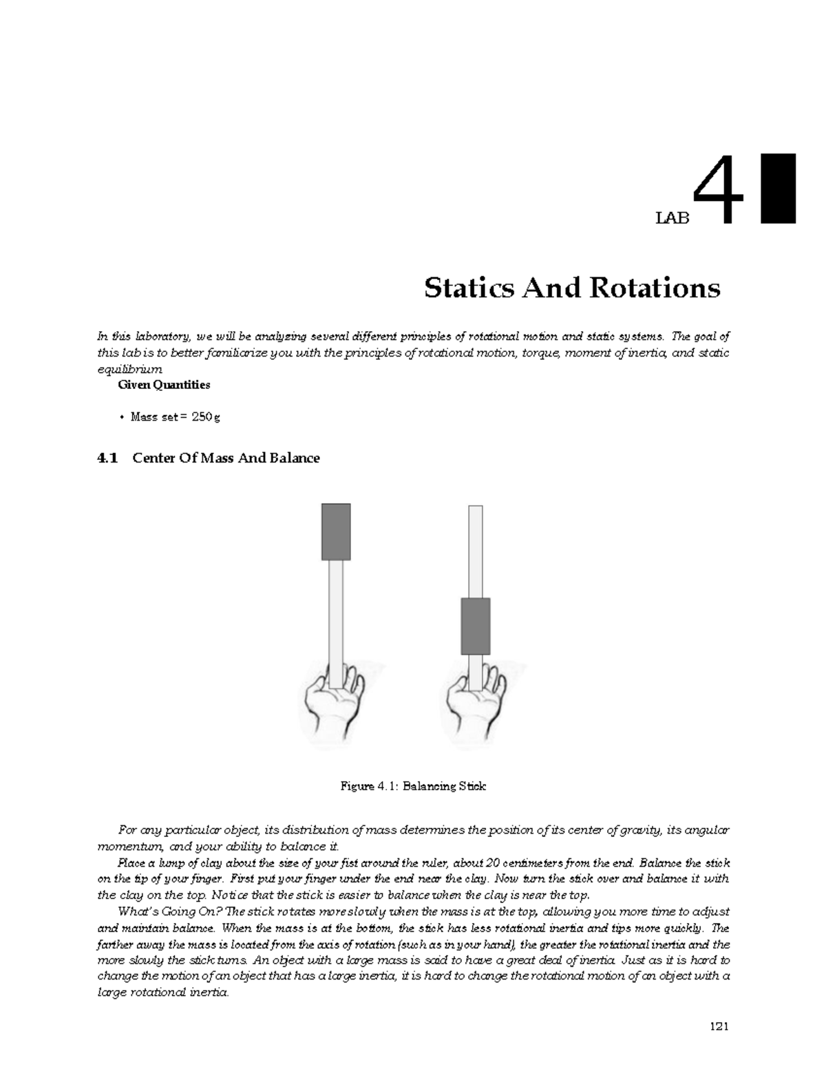 8A Lab 4: Exploring Statics and Rotational Motion Principles - Studocu