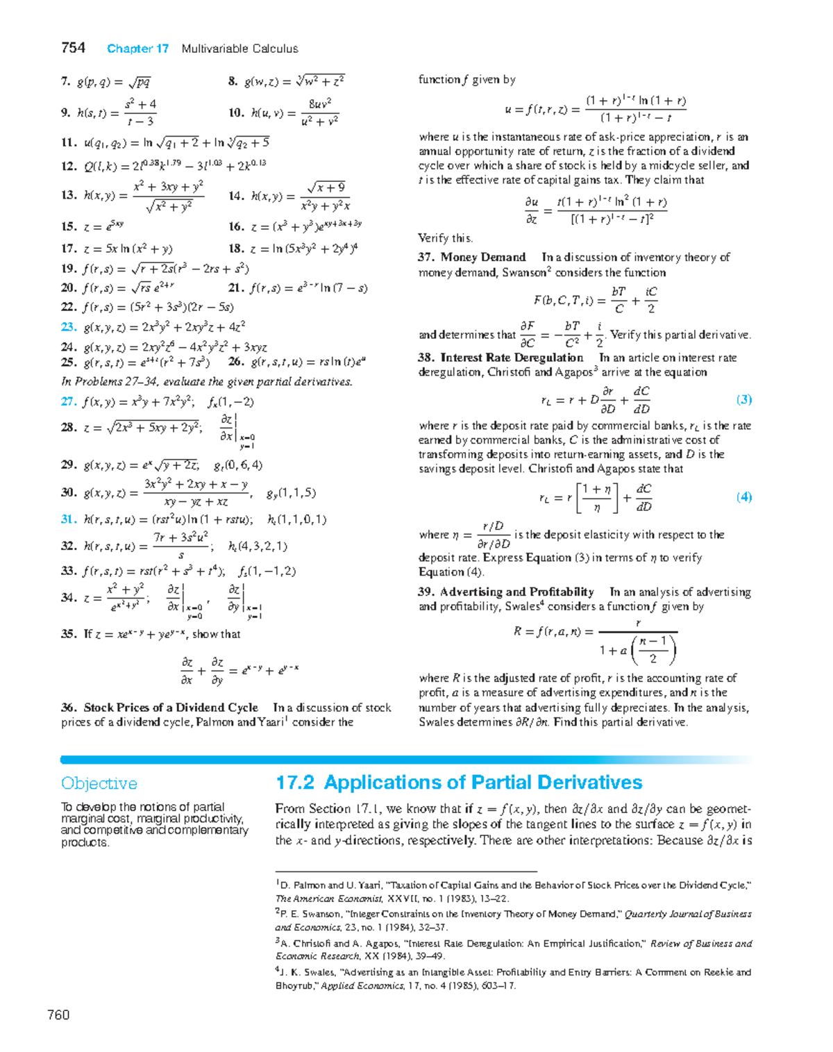 Math 754: Chapter 17 Applications of Partial Derivatives - Studocu