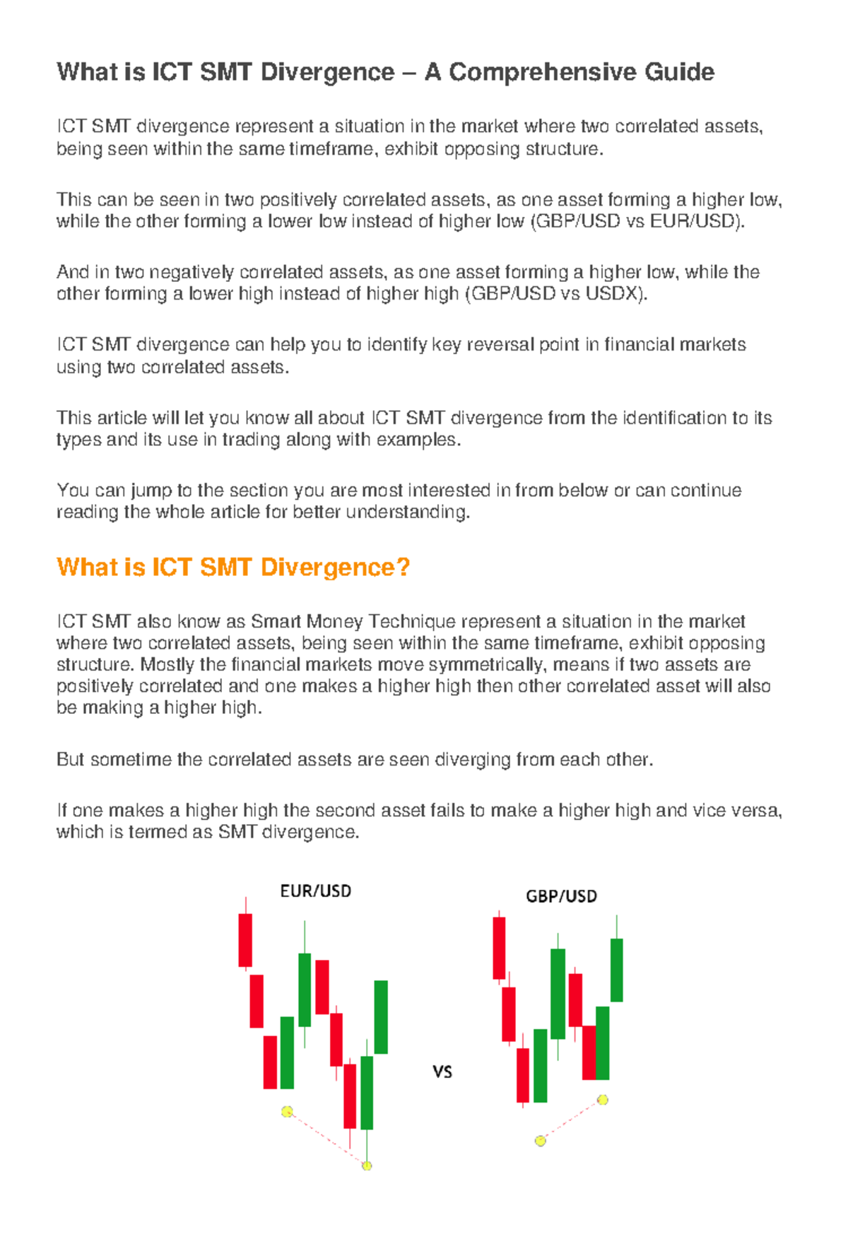 ICT SMT Divergence: A Comprehensive Guide to Market Reversals - Studocu