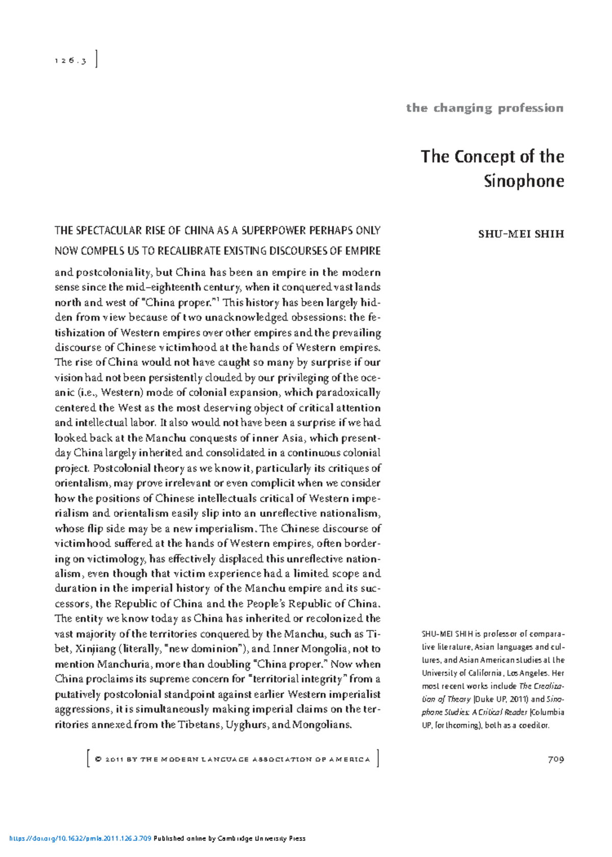 The Changing Profession: Understanding the Sinophone Concept in Context ...
