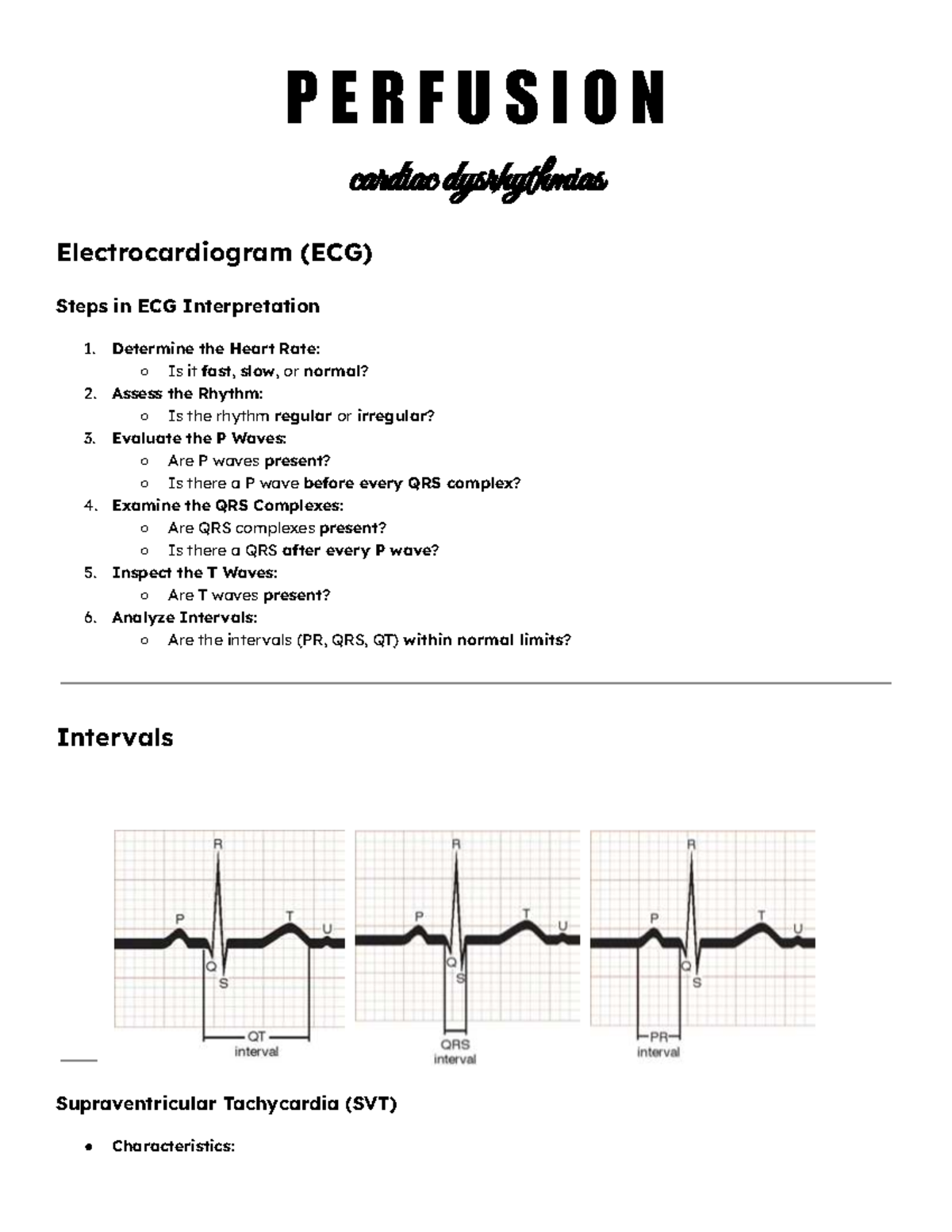 Perfusion - ECG Interpretation and Management Notes - Studocu