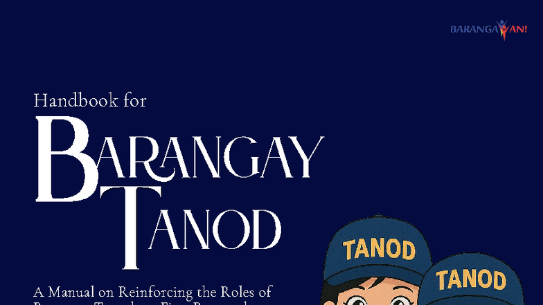 Barangay Tanod Handbook 2025: Agents of Peace & Development - Studocu