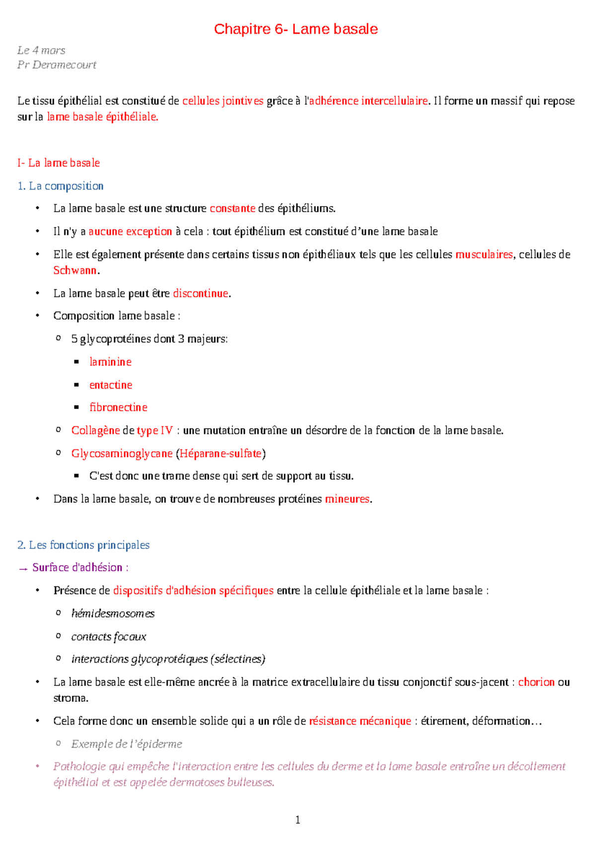 Chapitre 6- Lame basale - Il forme un massif qui repose sur la lame ...