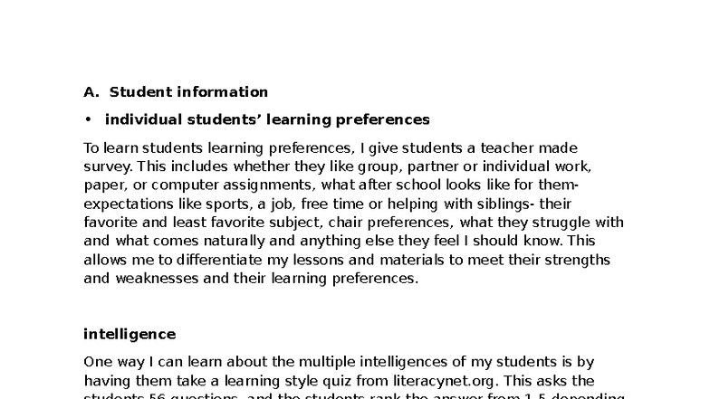 Differentiated Instruction Strategies for Student Learning Preferences ...