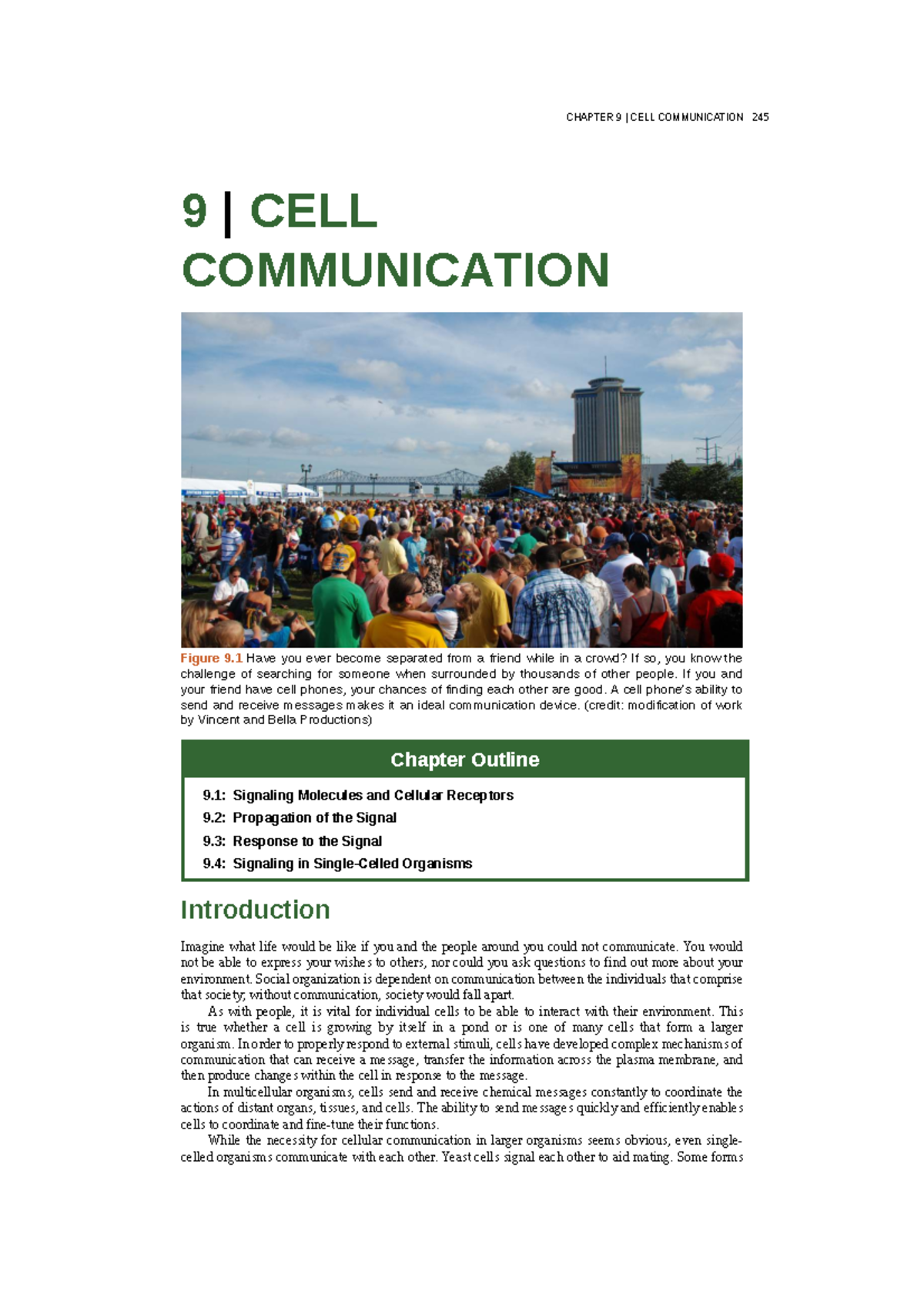 CHAPTER 9: CELL COMMUNICATION - Signaling Mechanisms and Responses ...