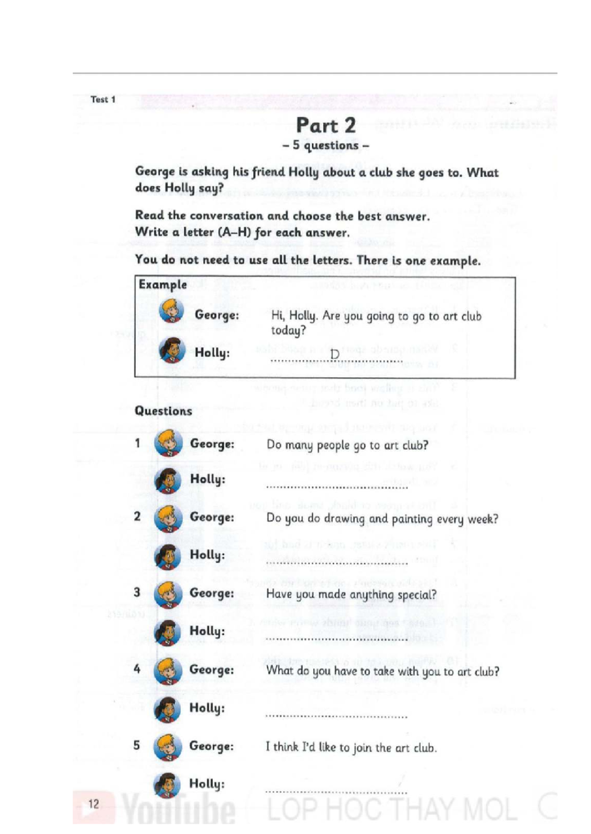 Test 1: Conversations and Comprehension Questions - Studocu