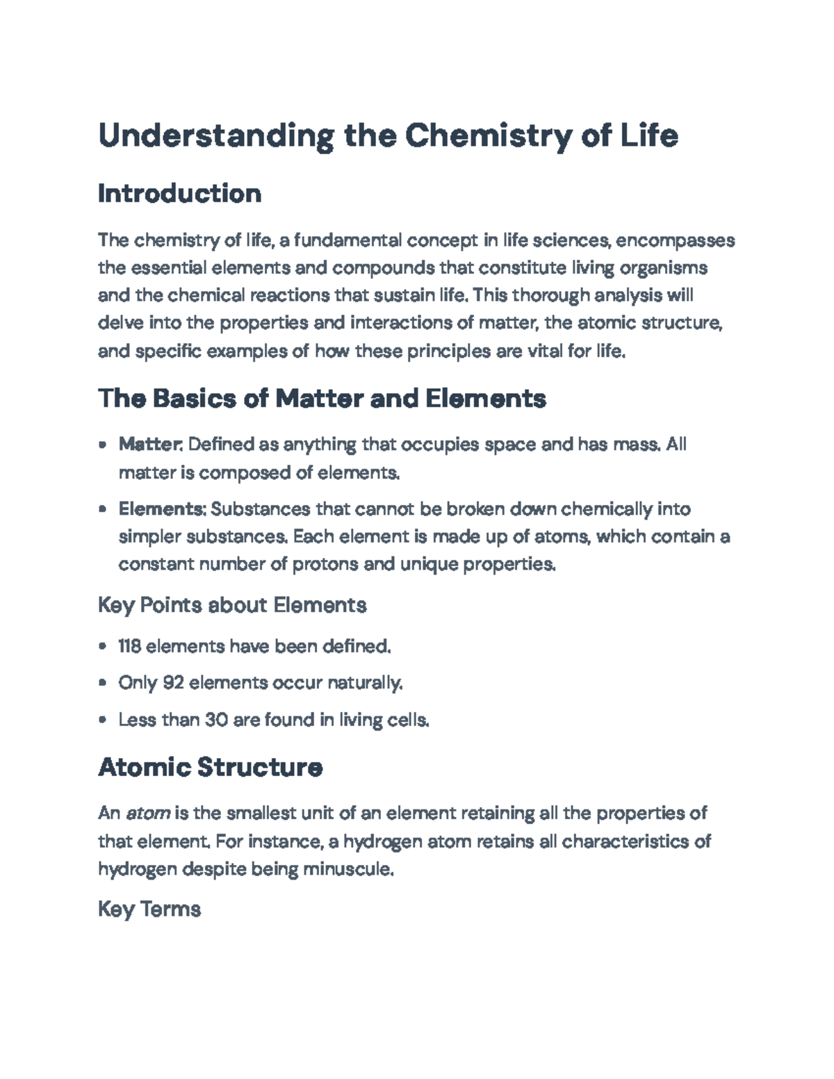 Understanding the Chemistry of Life: Essential Concepts and Processes ...