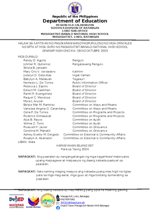 Narrative Report 1st PTA Meeting - NARRATIVE/ACCOMPLISHMENT REPORT ON ...