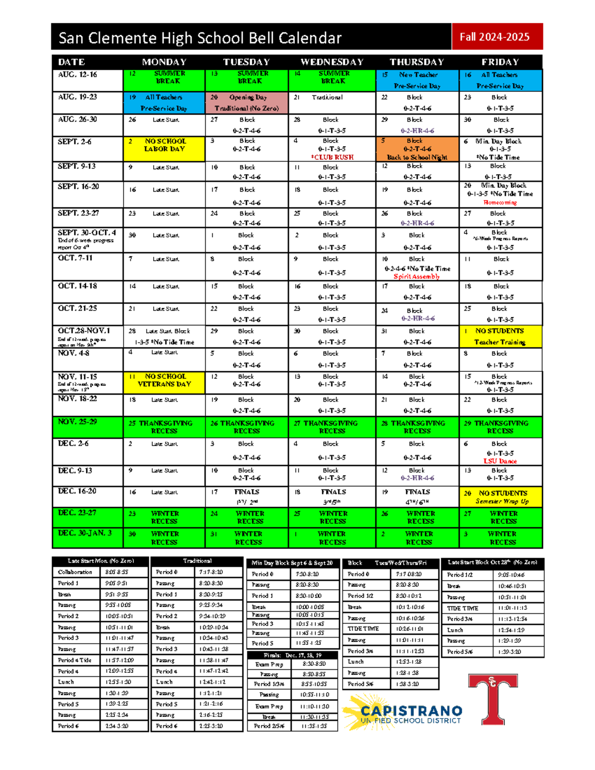 SCHS Spring 2024 Bell Schedule Calendar for Final Exams - Studocu