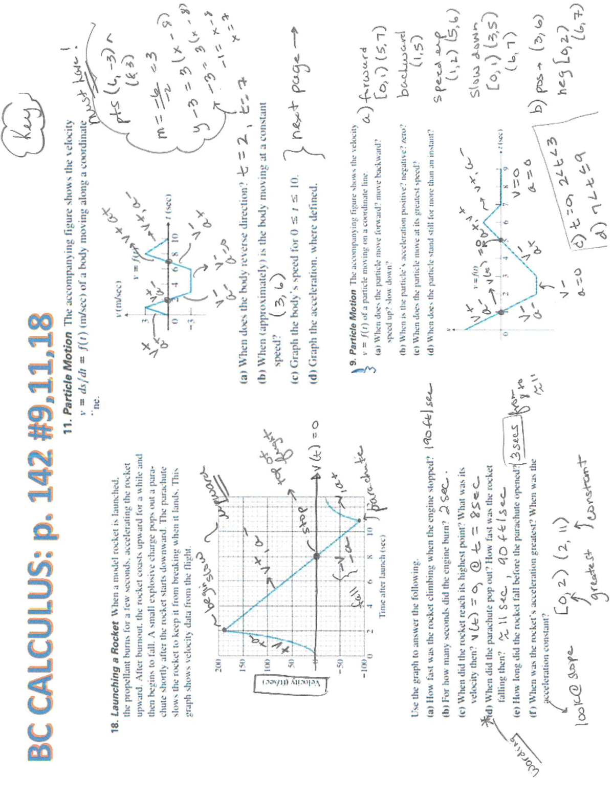 BC CALCULUS: Solutions to Particle Motion Worksheet Day 2 - Studocu