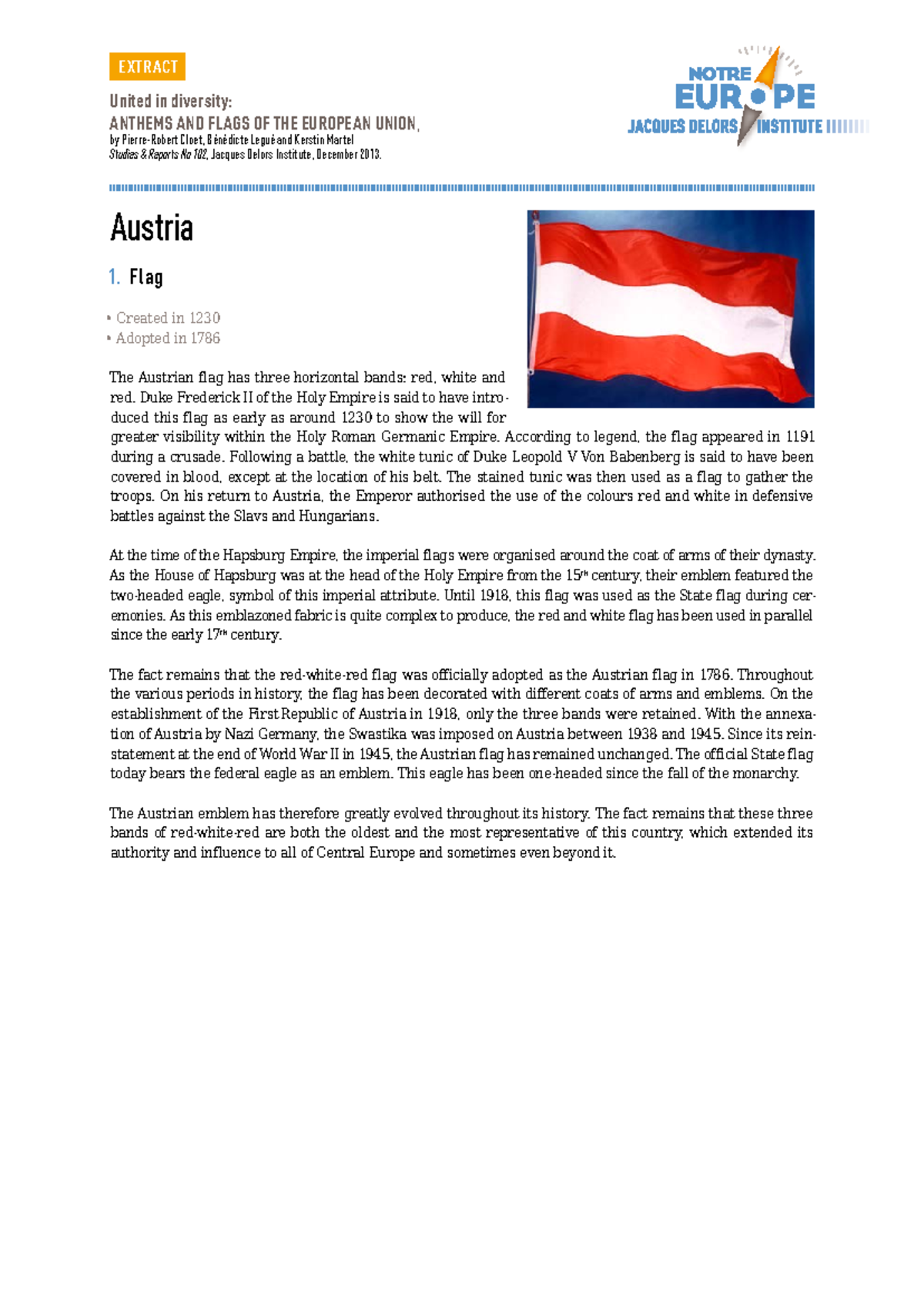 Austrian Flag History: Evolution and Symbolism of Red-White-Red - Studocu