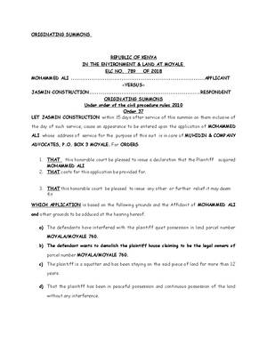 Application of Judicial Review - IN THE HIGH COURT OF KENYA AT NAIROBI ...